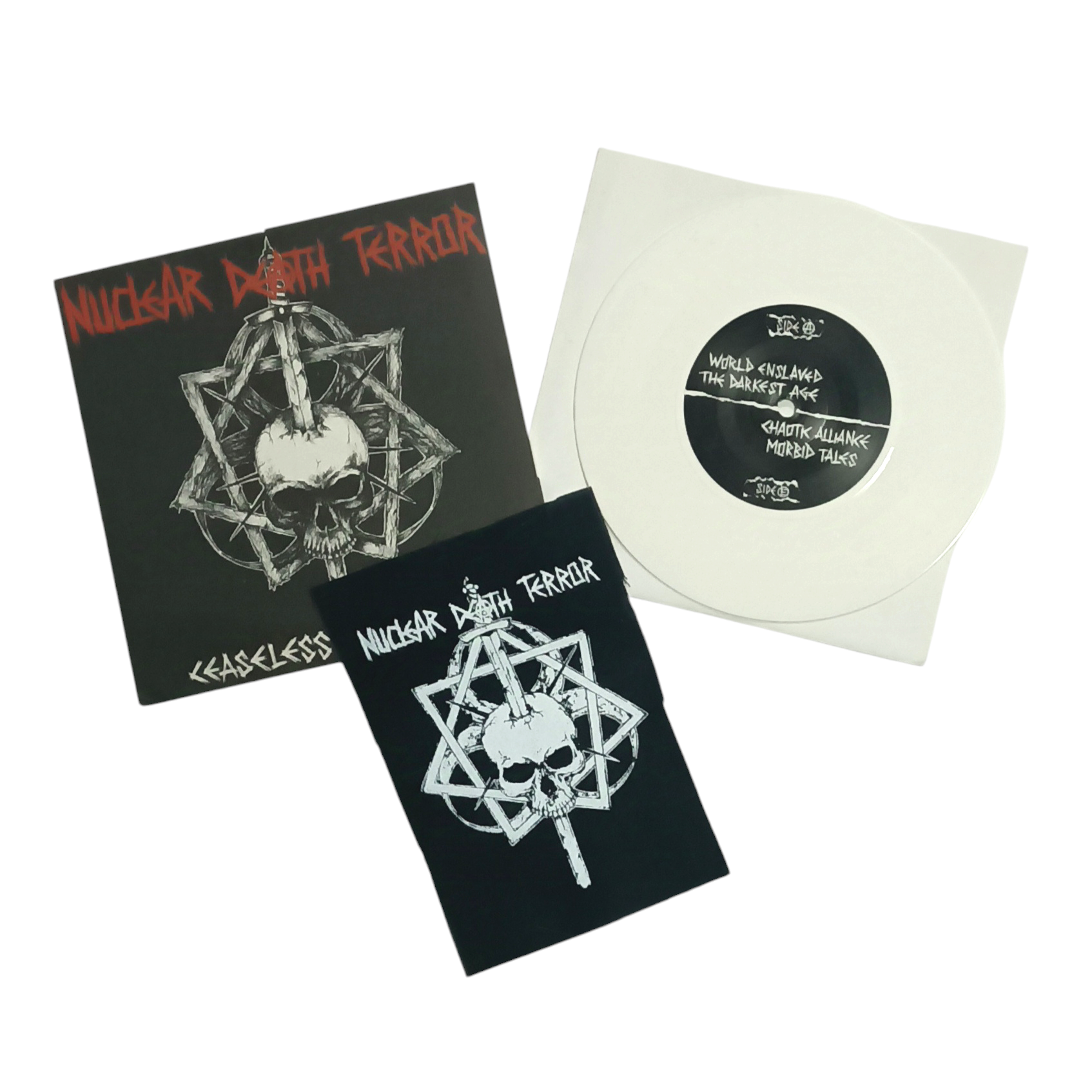 [USED] NUCLEAR DEATH TERROR - CEASELESS DESOLATION 7" – SONIC RAGE RECORDS
